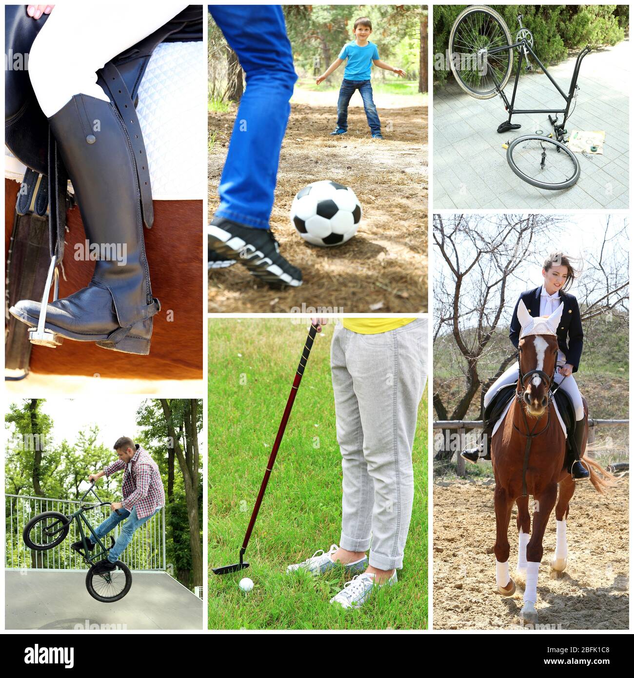 Outdoors sport collage Stock Photo - Alamy
