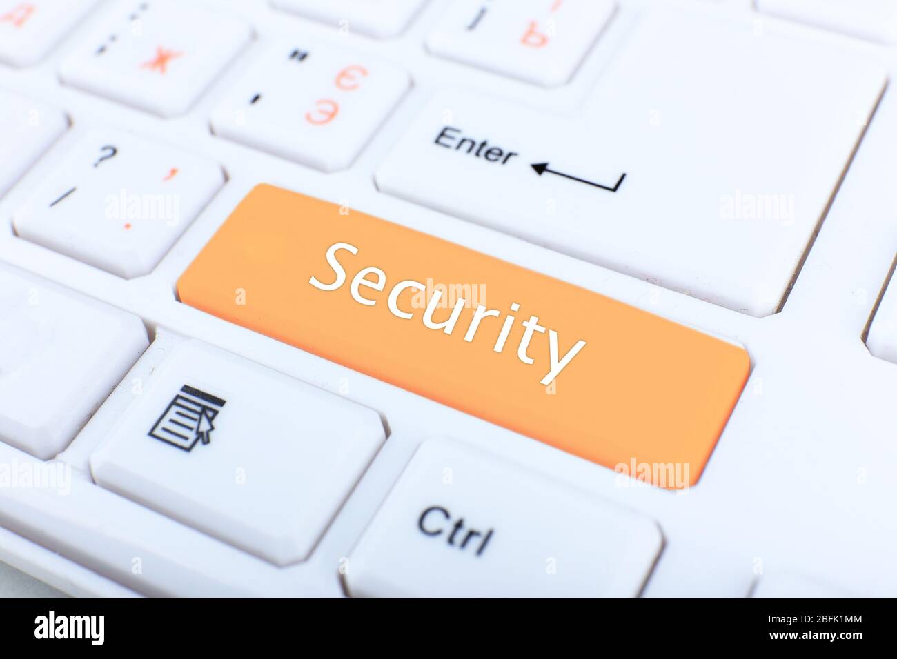Close up of Security keyboard button Stock Photo - Alamy