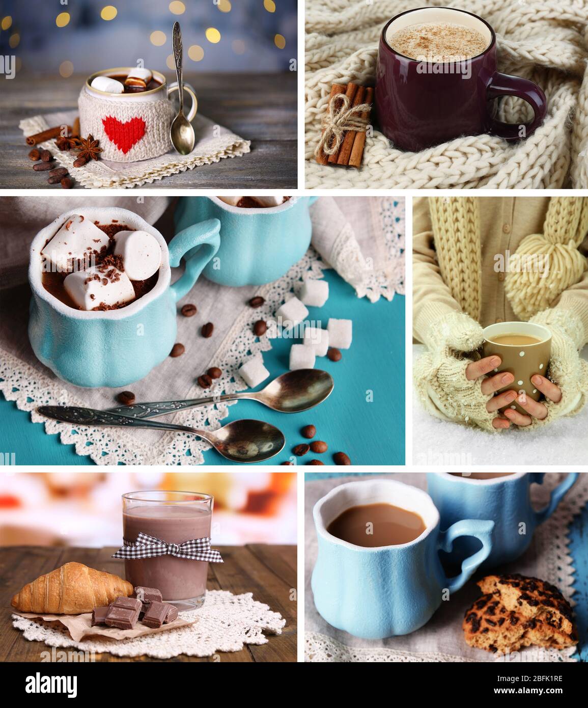 Collage delicious hot drinks hi-res stock photography and images - Alamy