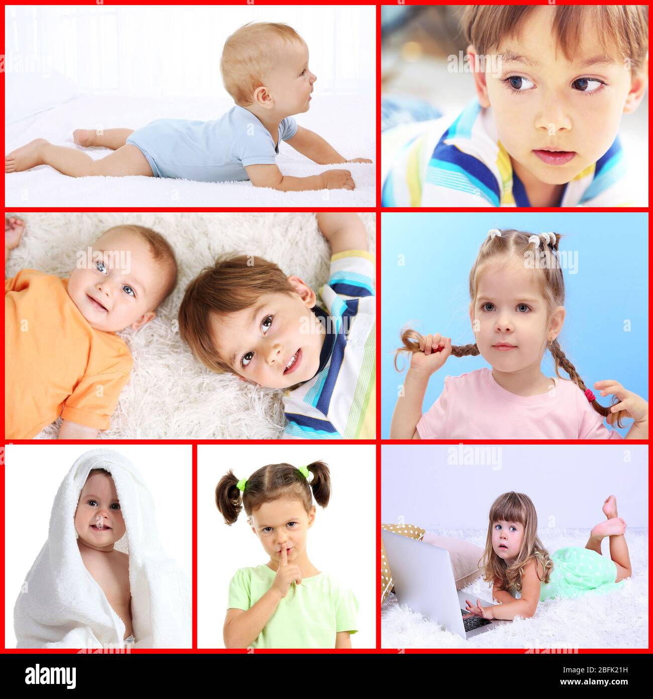 Cute little children collage Stock Photo - Alamy