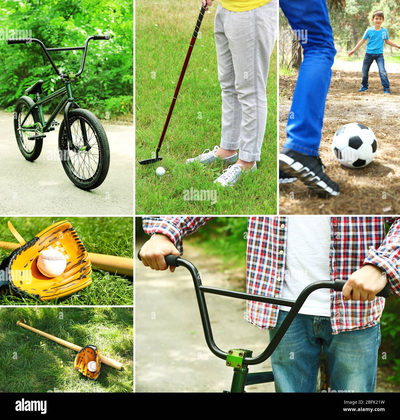 Outdoors sport collage Stock Photo - Alamy
