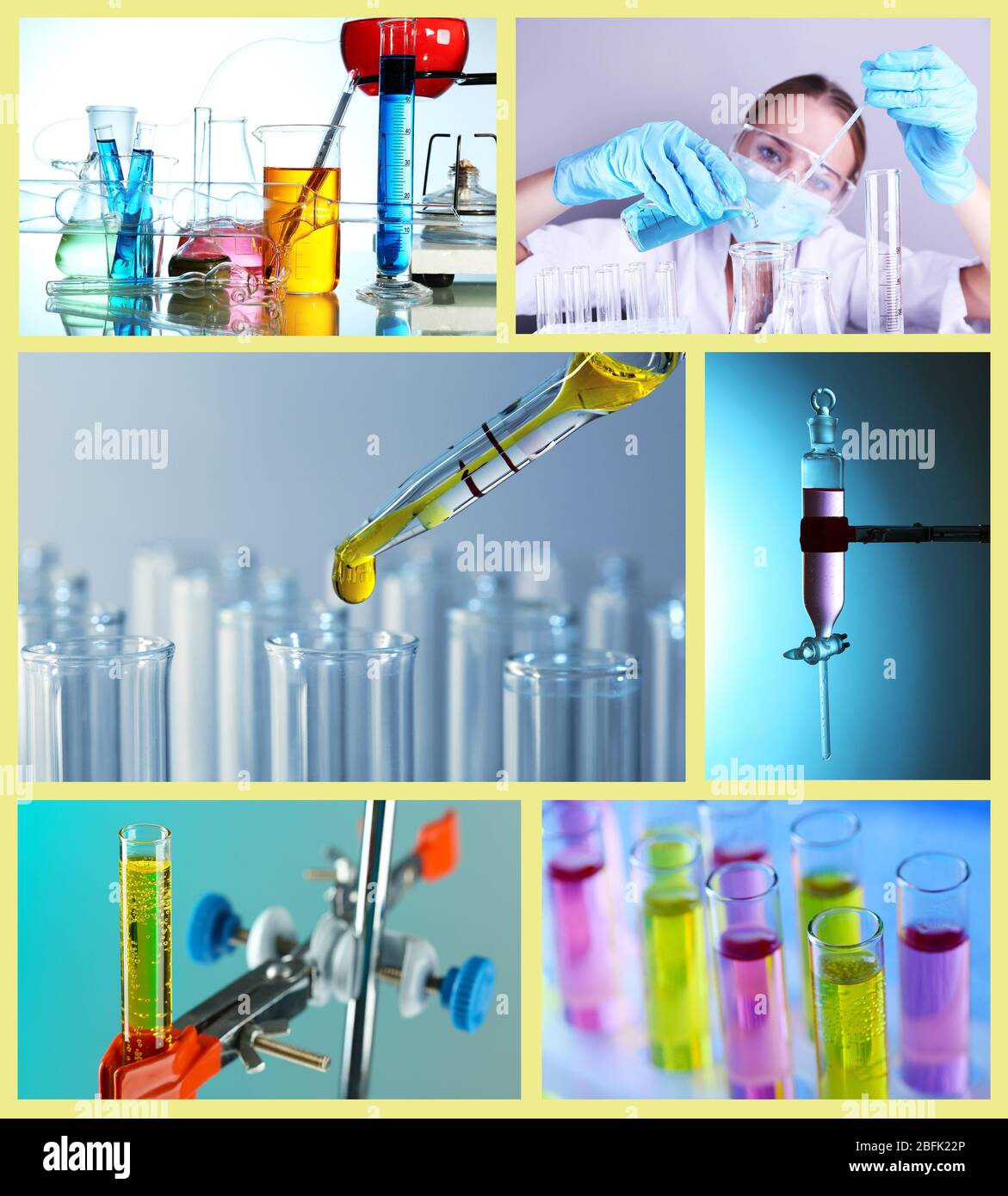 Chemistry concept. Lab Collage Stock Photo - Alamy