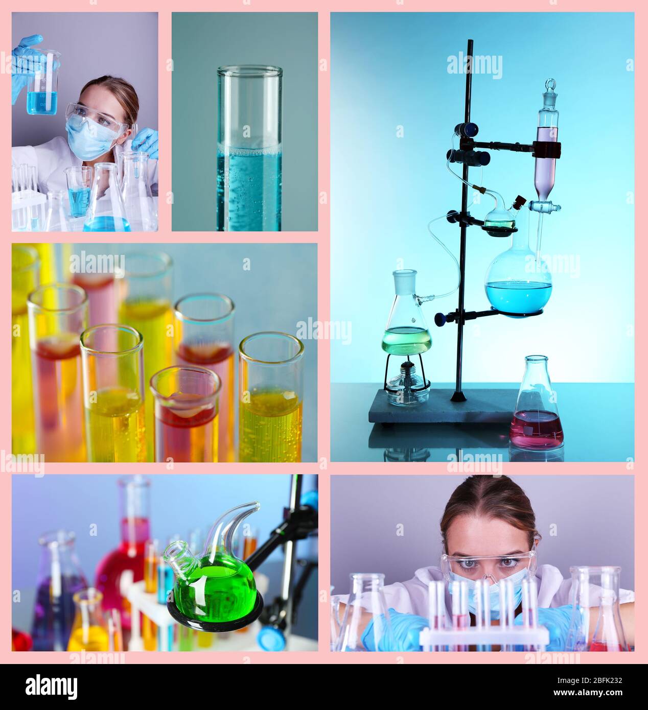 Chemistry concept. Lab Collage Stock Photo - Alamy