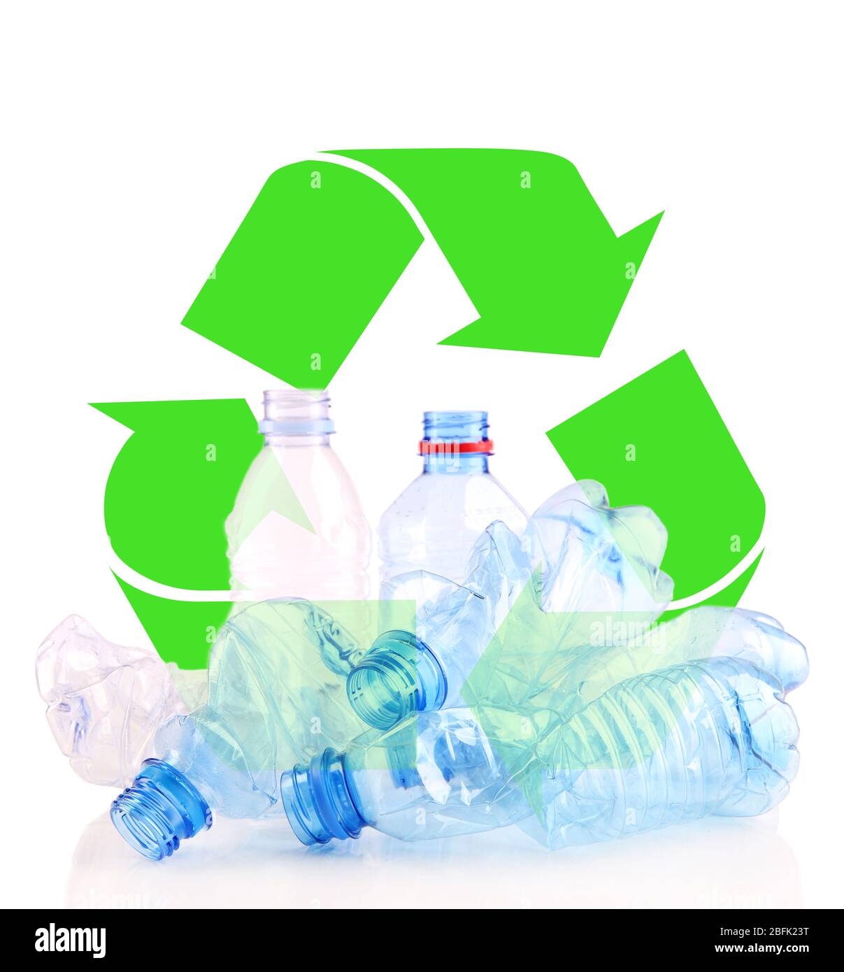 Recycle concept, plastic bottles for recycle isolated on white Stock Photo - Alamy