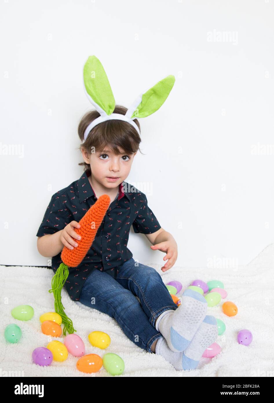 cute Easter bunny boy Stock Photo - Alamy
