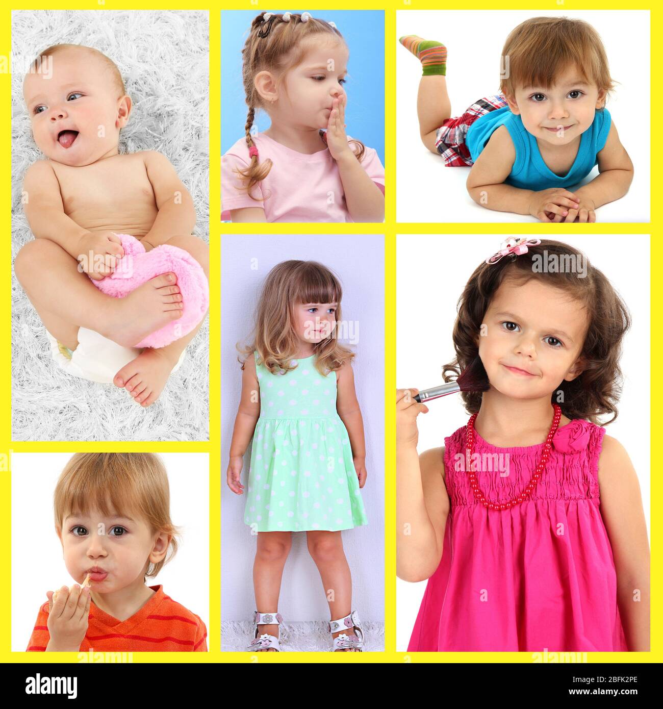 Cute little children collage Stock Photo - Alamy