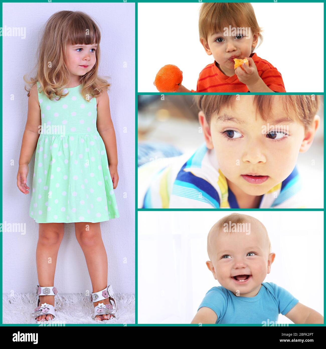 Cute little children collage Stock Photo - Alamy