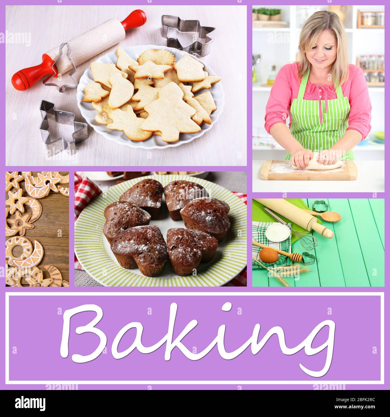Home baking collage, Baking concept Stock Photo - Alamy
