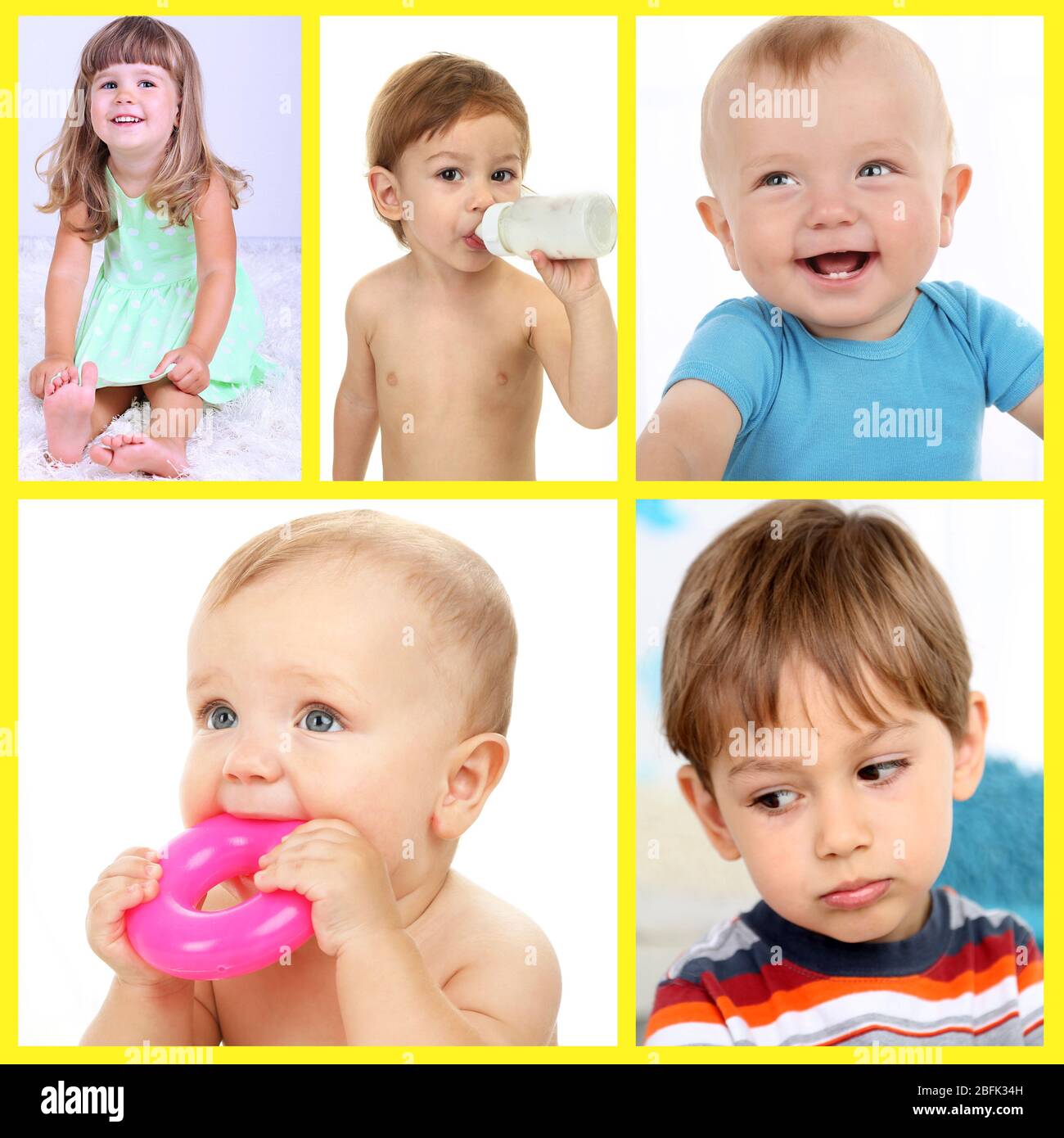 Cute little children collage Stock Photo - Alamy