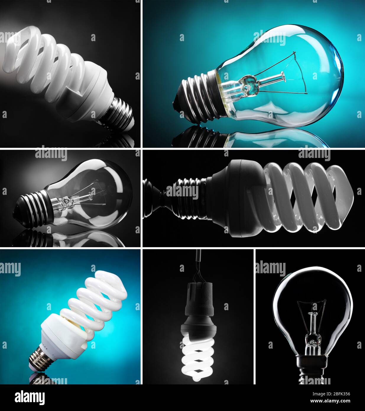Light bulbs collage Stock Photo - Alamy