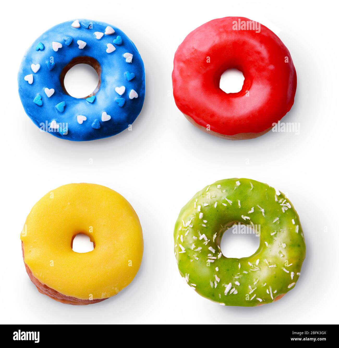 Delicious donuts collage, isolated on white Stock Photo - Alamy