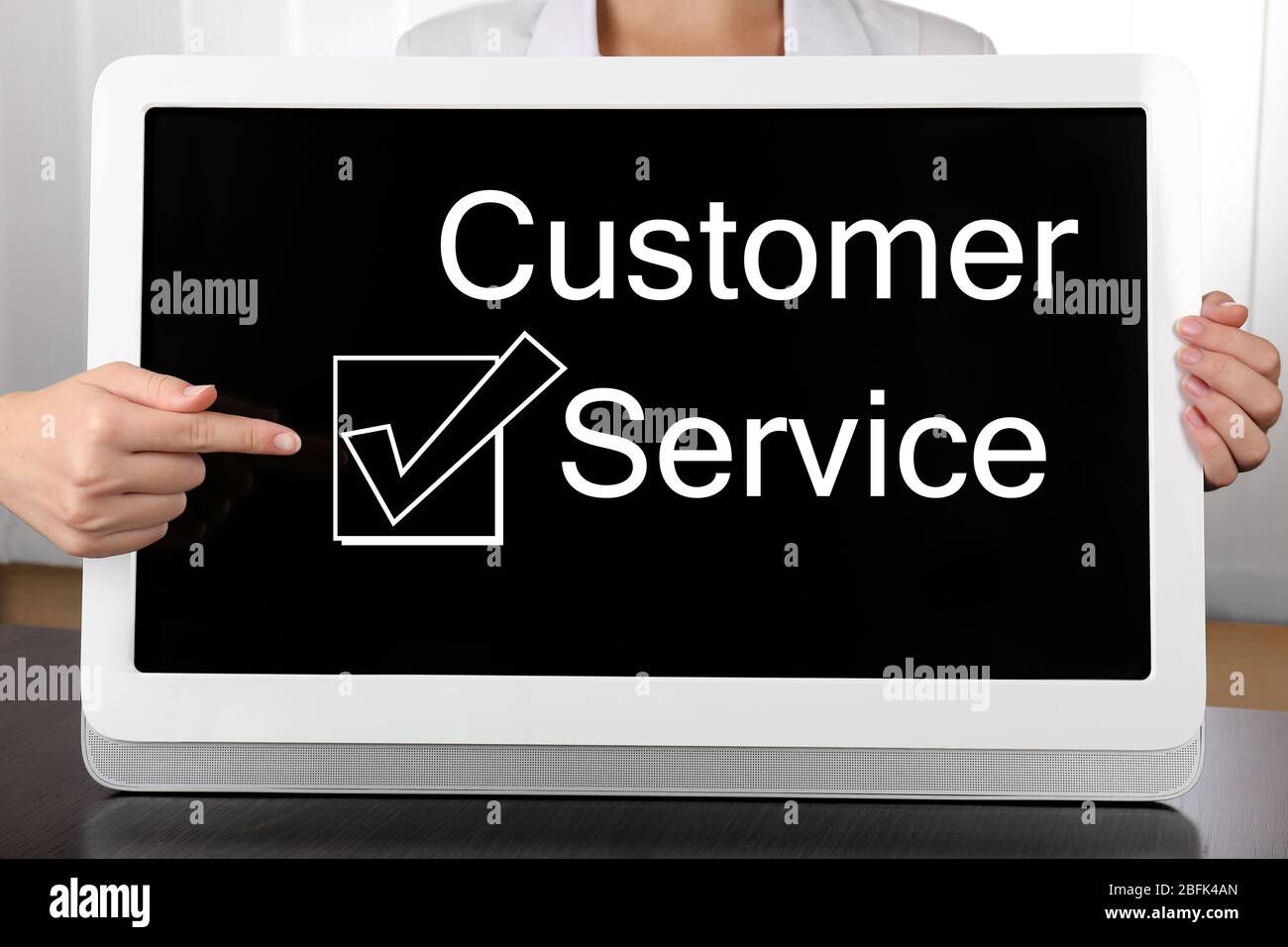 Customer service agent holding tablet hi-res stock photography and ...