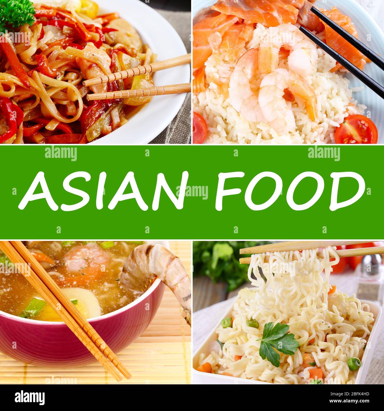 Asian Food collage Stock Photo - Alamy