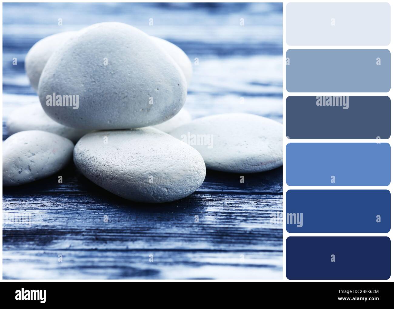 Spa stones on wooden background and palette of colors Stock Photo - Alamy