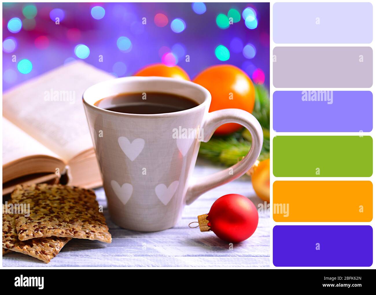 Composition cup tea book Cut Out Stock Images & Pictures - Alamy
