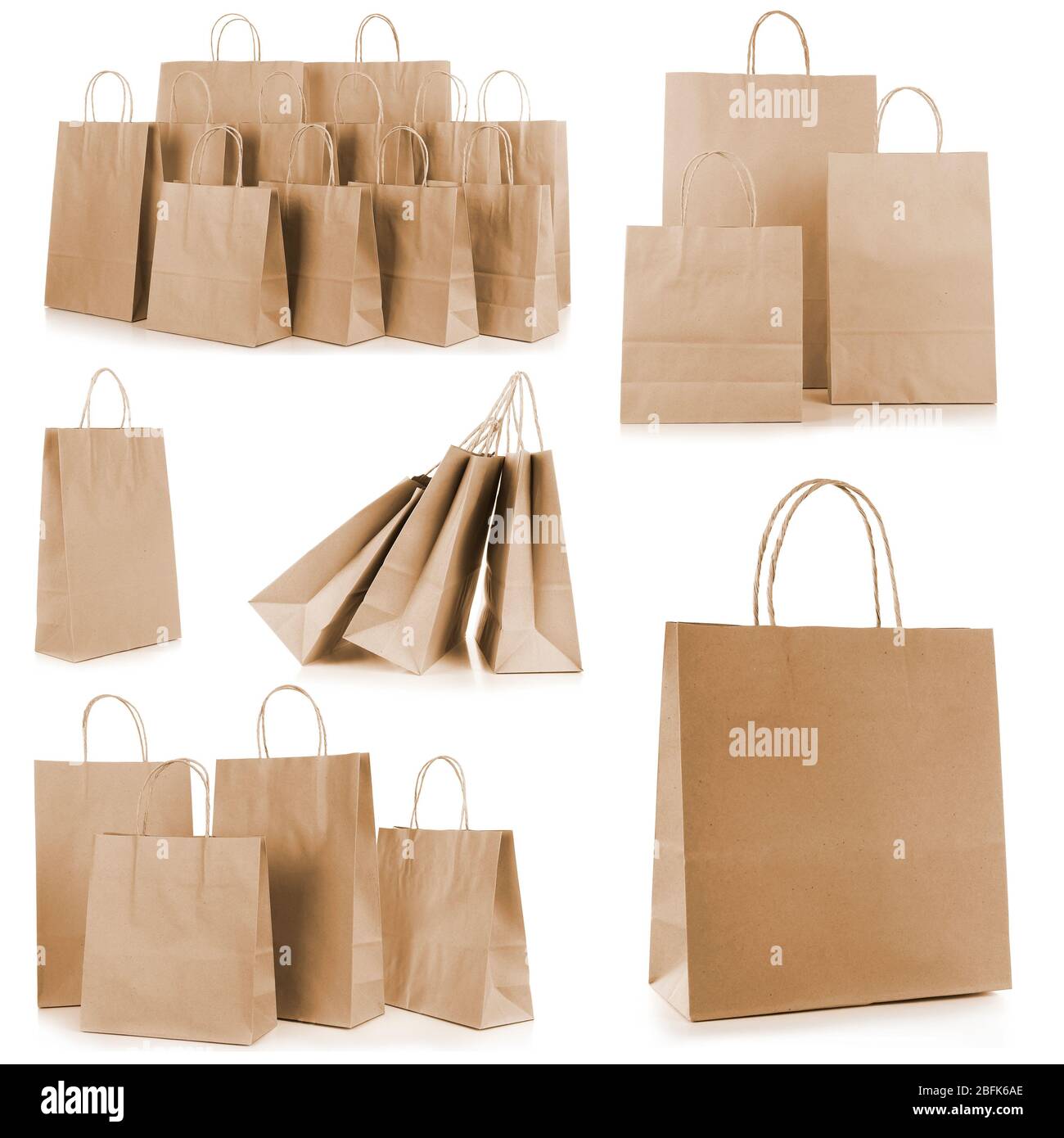 Set kraft paper bags hi-res stock photography and images - Alamy