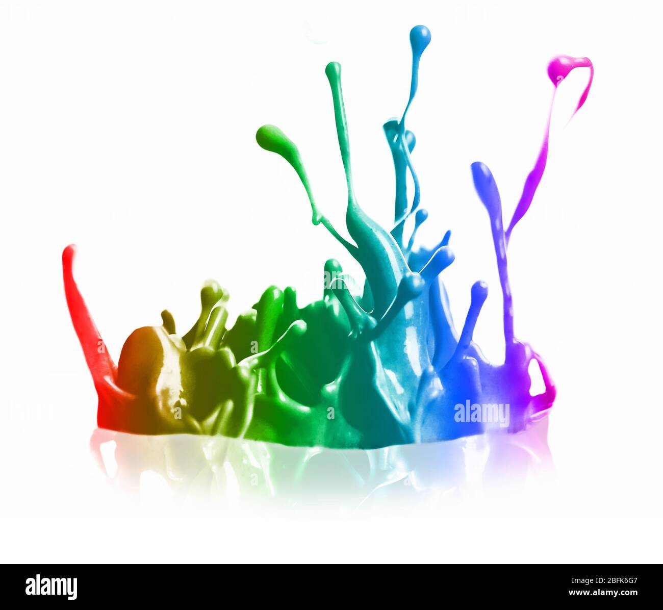 Explosions of color paints isolated on white Stock Photo - Alamy