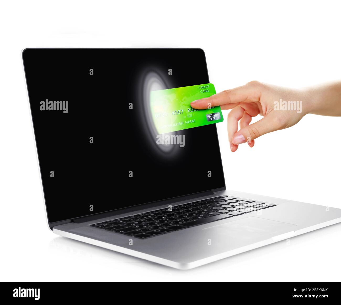 Laptop credit card bill Cut Out Stock Images & Pictures - Alamy