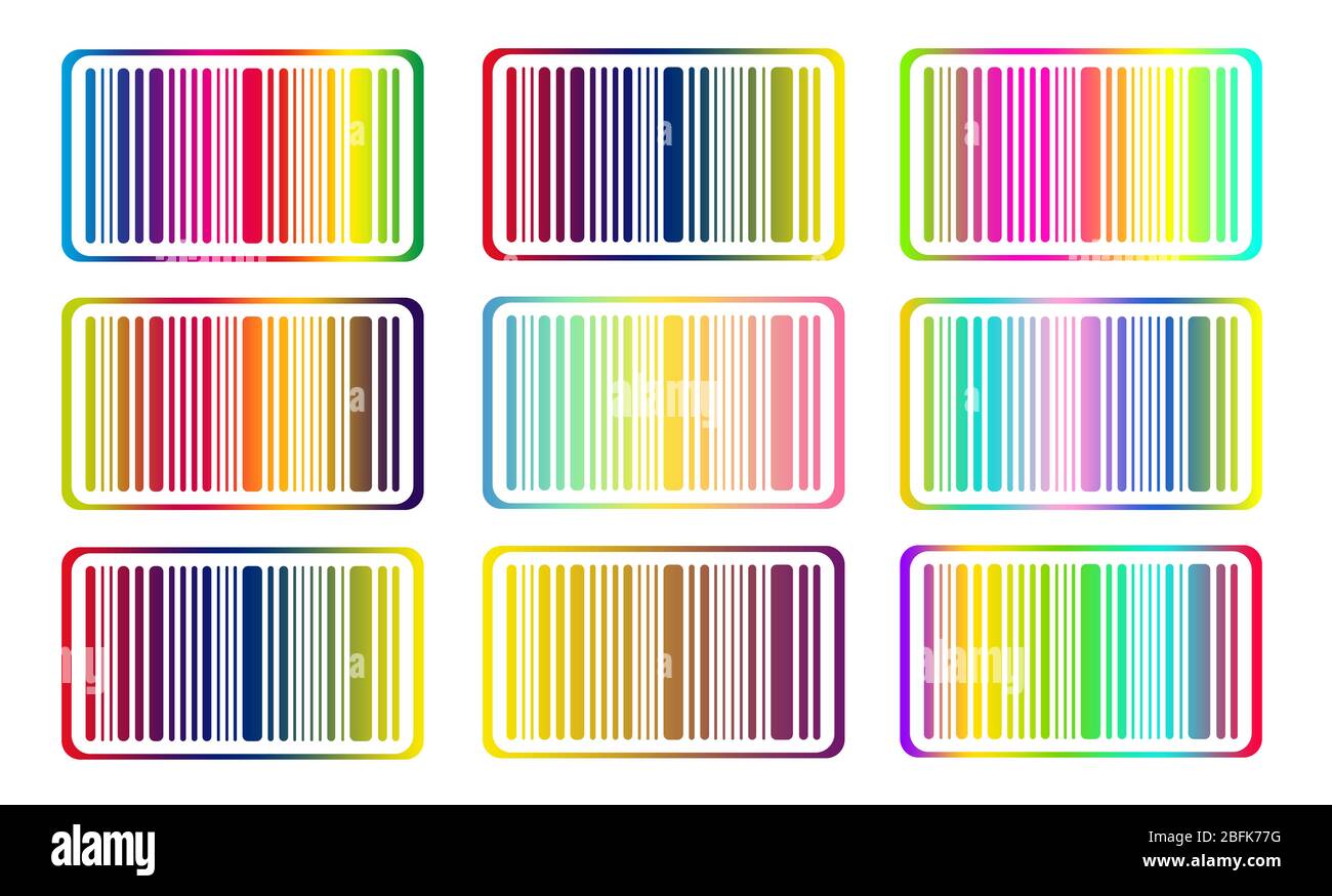 Bright bar codes, isolated on white. Vector image Stock Photo - Alamy