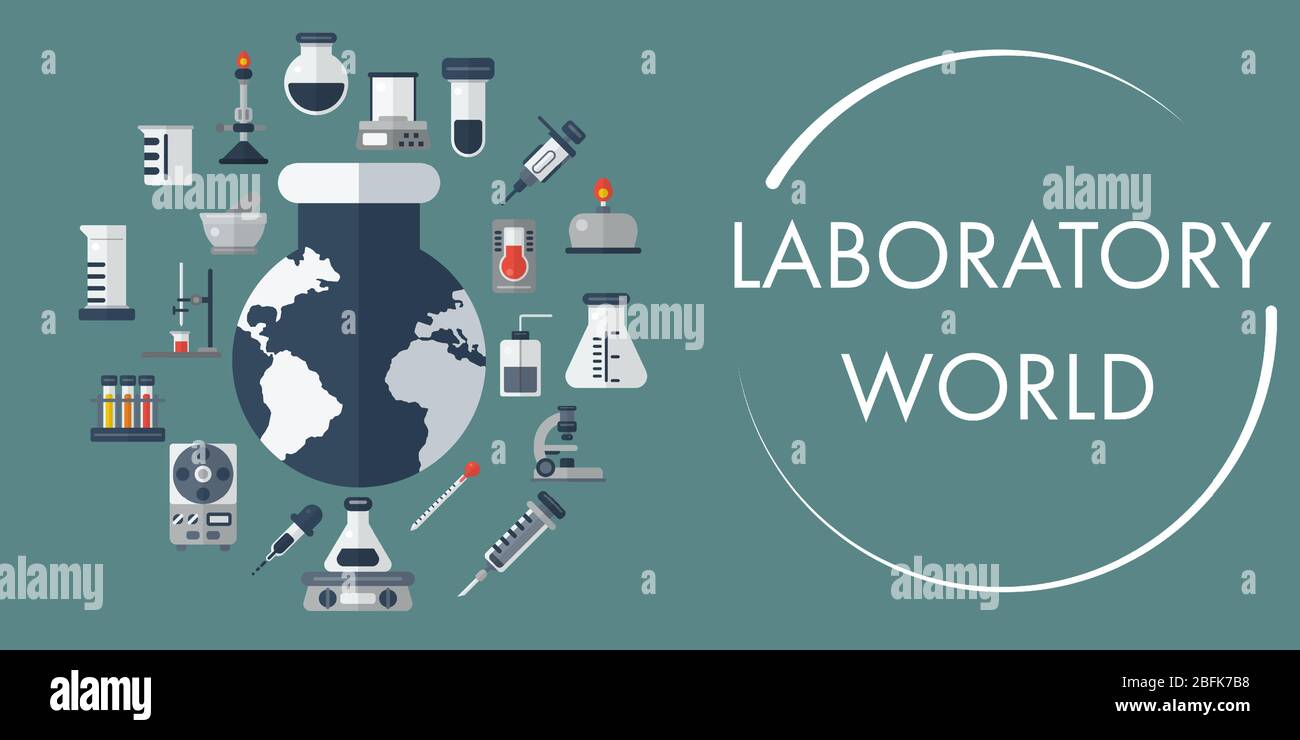 Vector or illustration of concept science and laboratory flat design ...