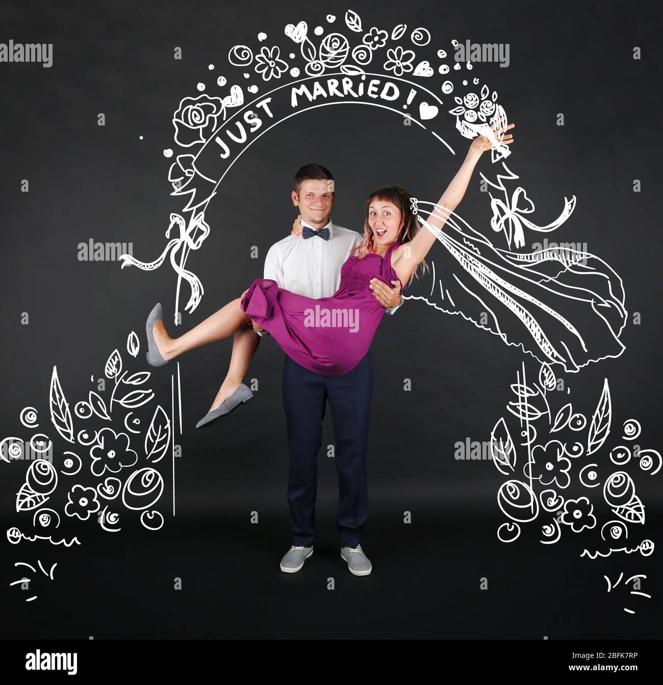 Married sign on black hi-res stock photography and images - Alamy