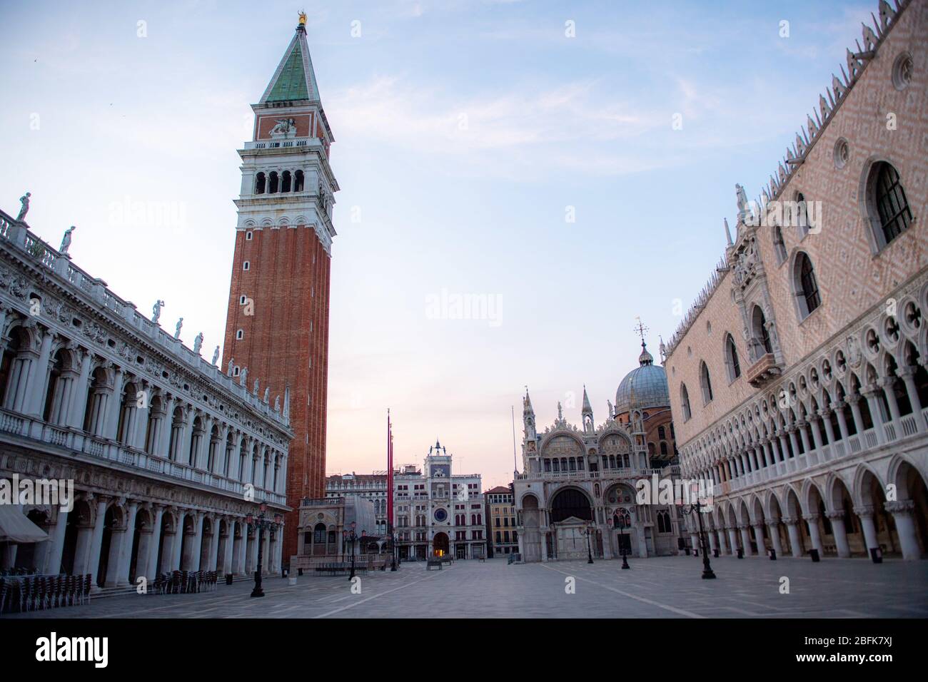 piazza san marco empty in venice during the lockdown during Covid-19 ...