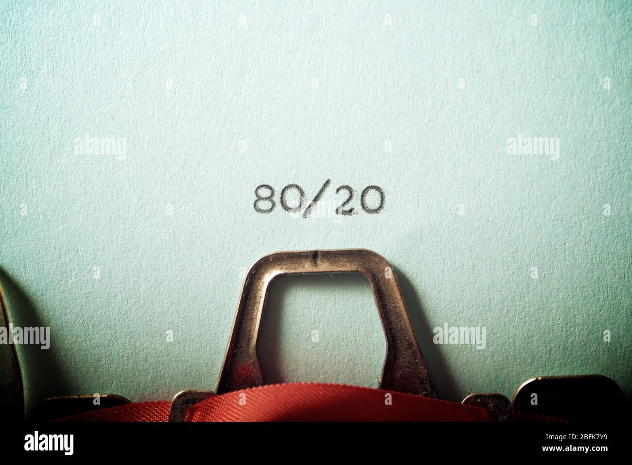 80 20 text written on a paper Stock Photo - Alamy