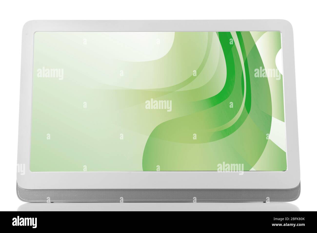 Modern tablet pc with green splash screen isolated on white Stock Photo ...