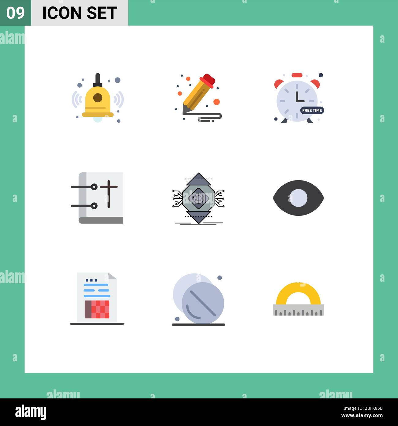 Stock Vector Icon Pack of 9 Line Signs and Symbols for ubiquitous ...