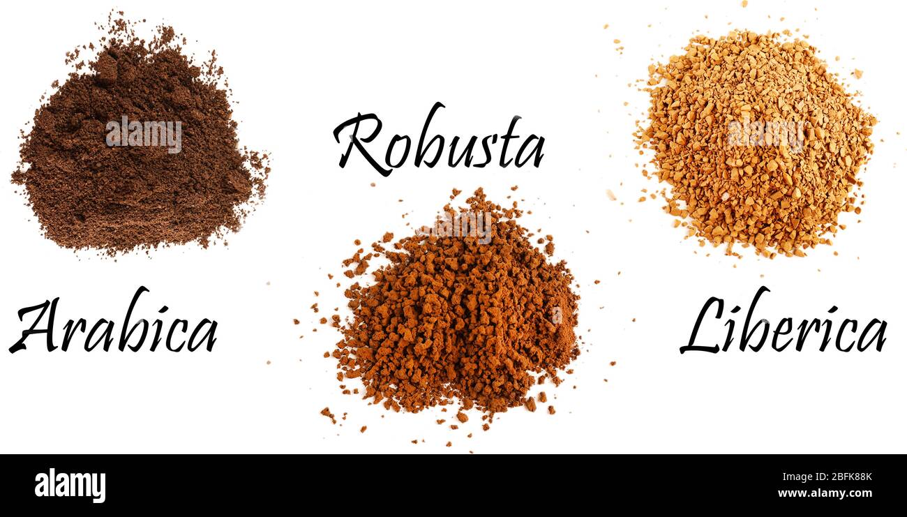 Different coffee beans isolated on white Stock Photo - Alamy