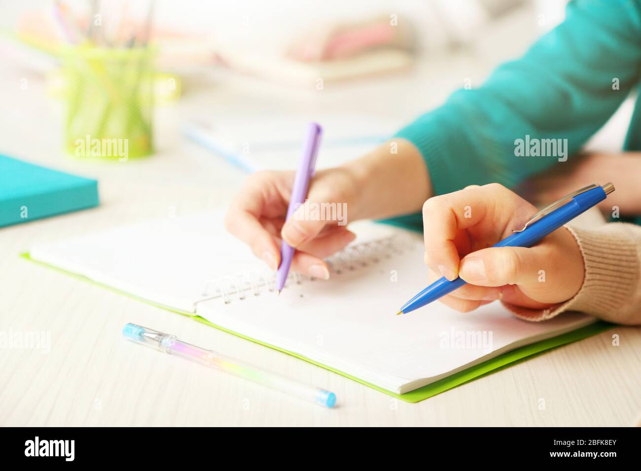 Hands of students at school, close up Stock Photo - Alamy