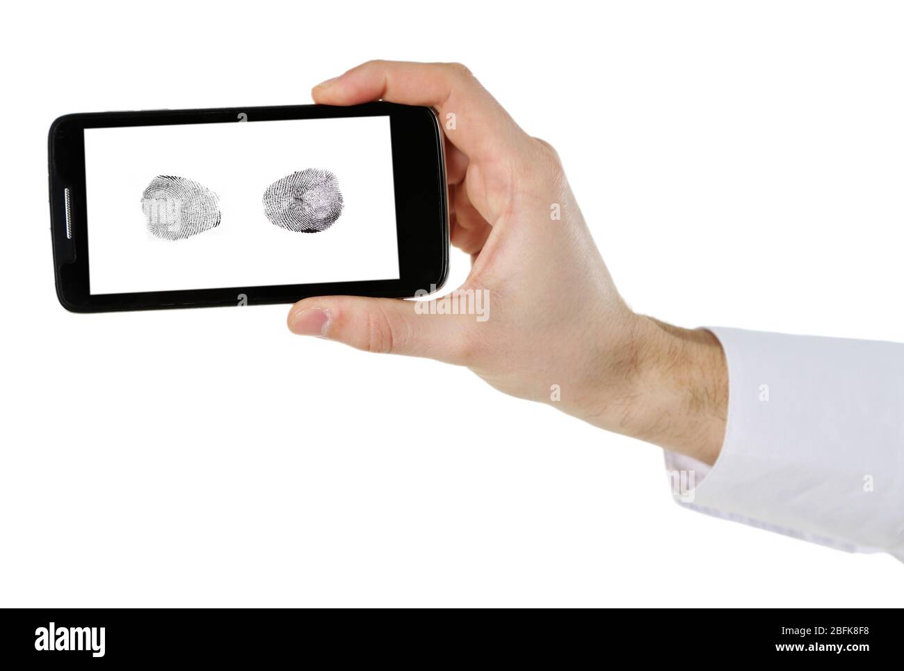 Fingerprints on screen of smartphone. Mobile security concept Stock ...