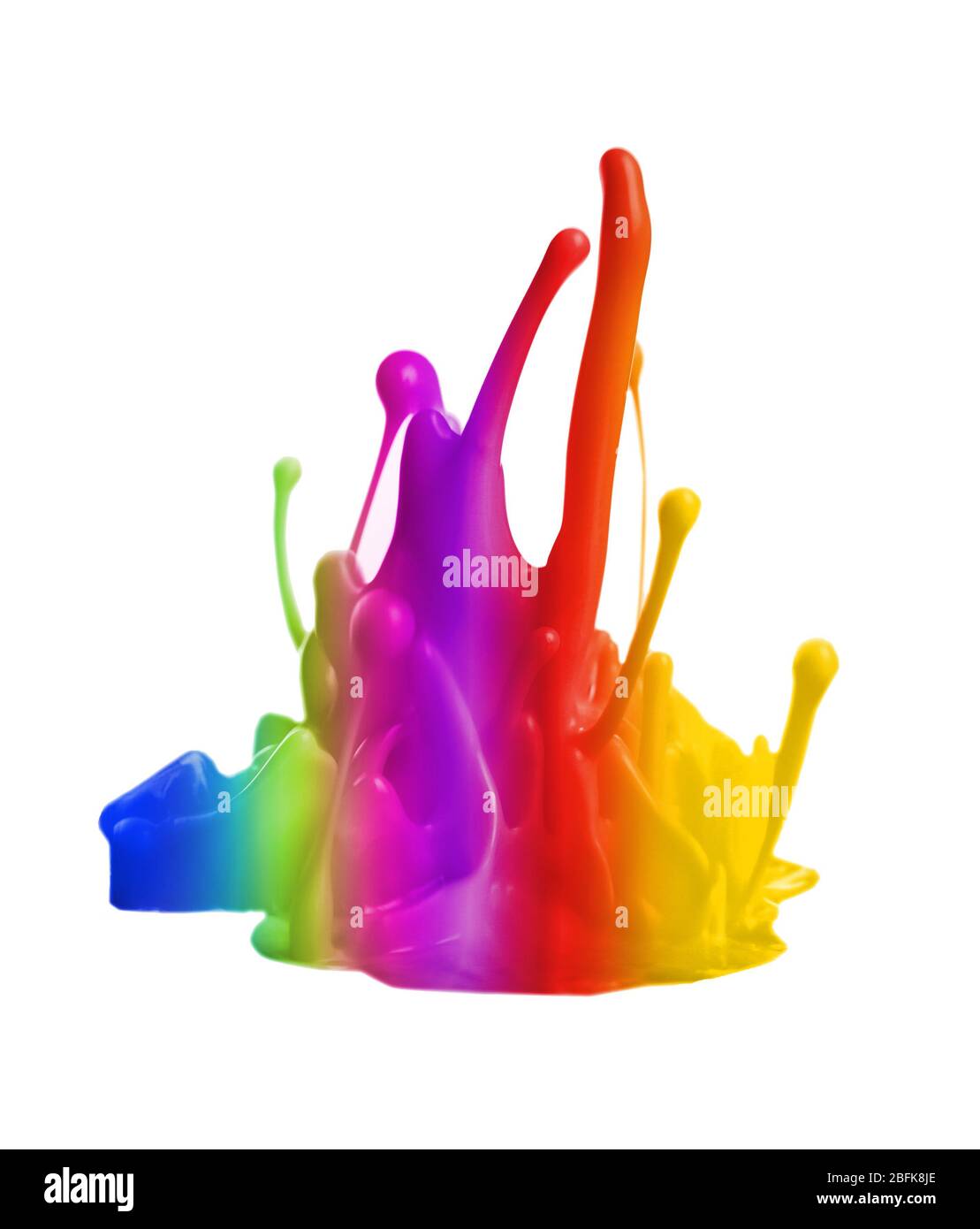 Explosions of color paints isolated on white Stock Photo - Alamy
