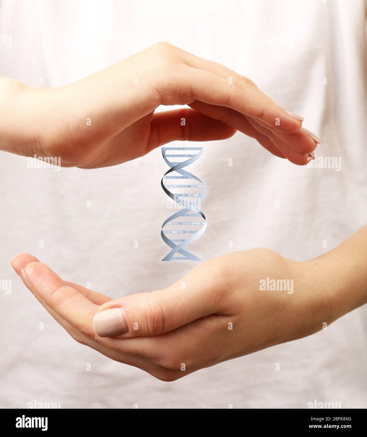 Hand with DNA vector image Stock Photo - Alamy