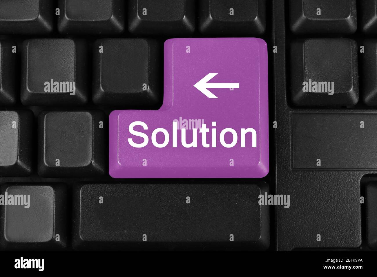 Close up of Solution keyboard button Stock Photo - Alamy