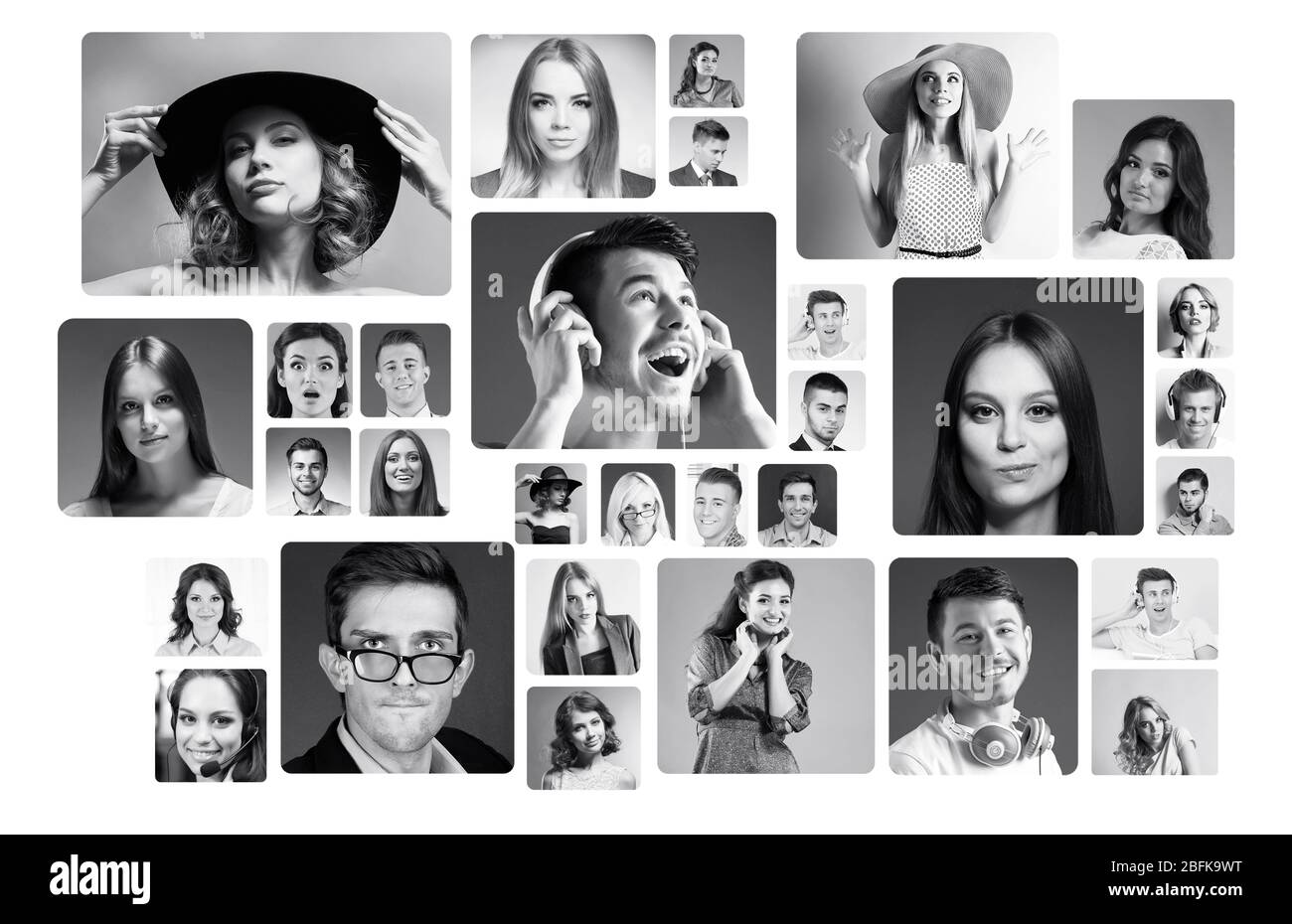 Collage group diverse people Cut Out Stock Images & Pictures - Alamy