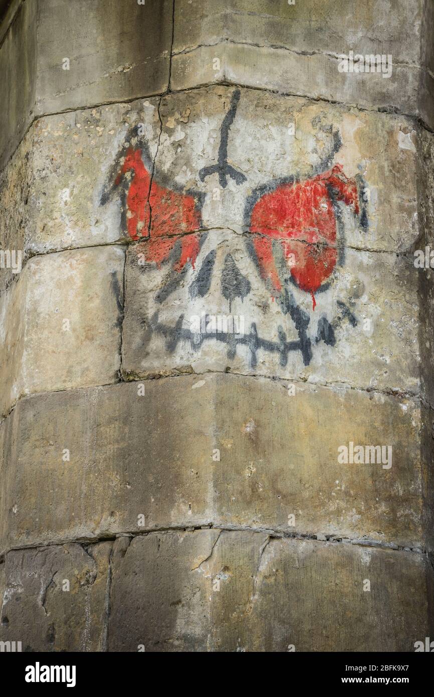 Ghost graffiti on a urban wall Stock Photo - Alamy