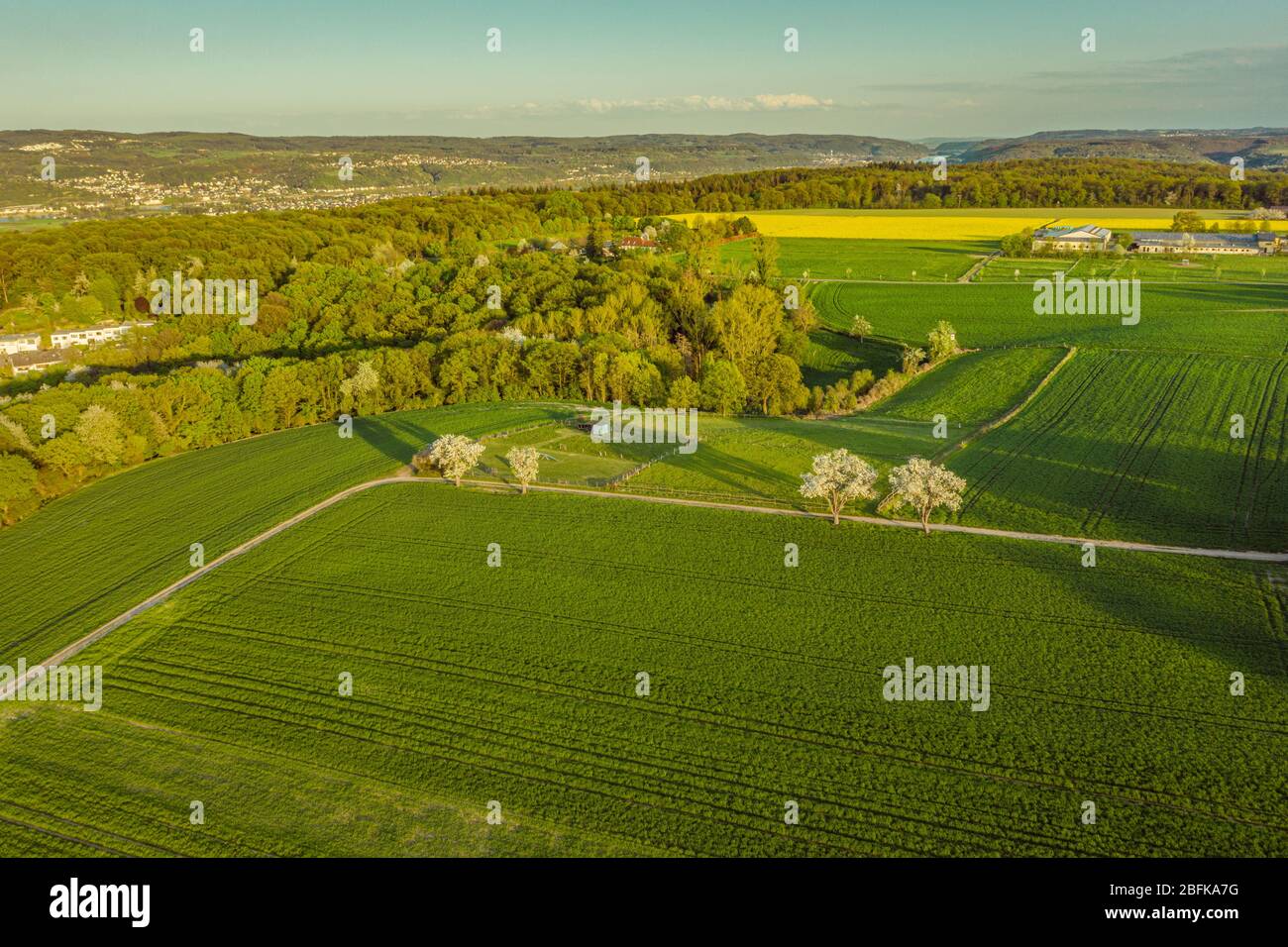 Aerial view landscape farm countryside hi-res stock photography and ...