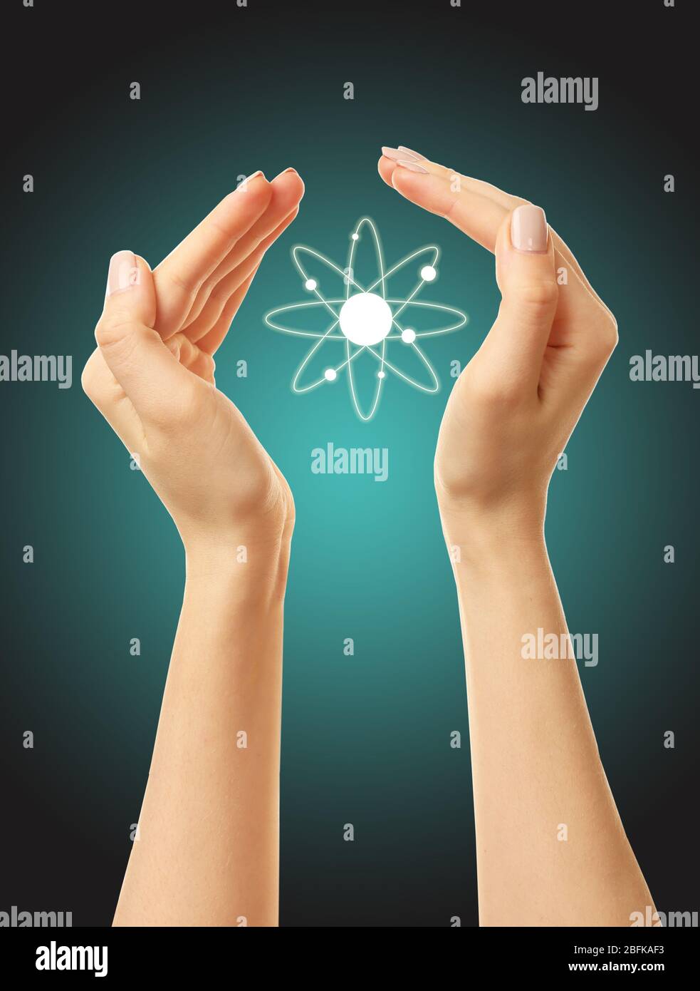 Blue atom icon isolated on hi-res stock photography and images - Alamy