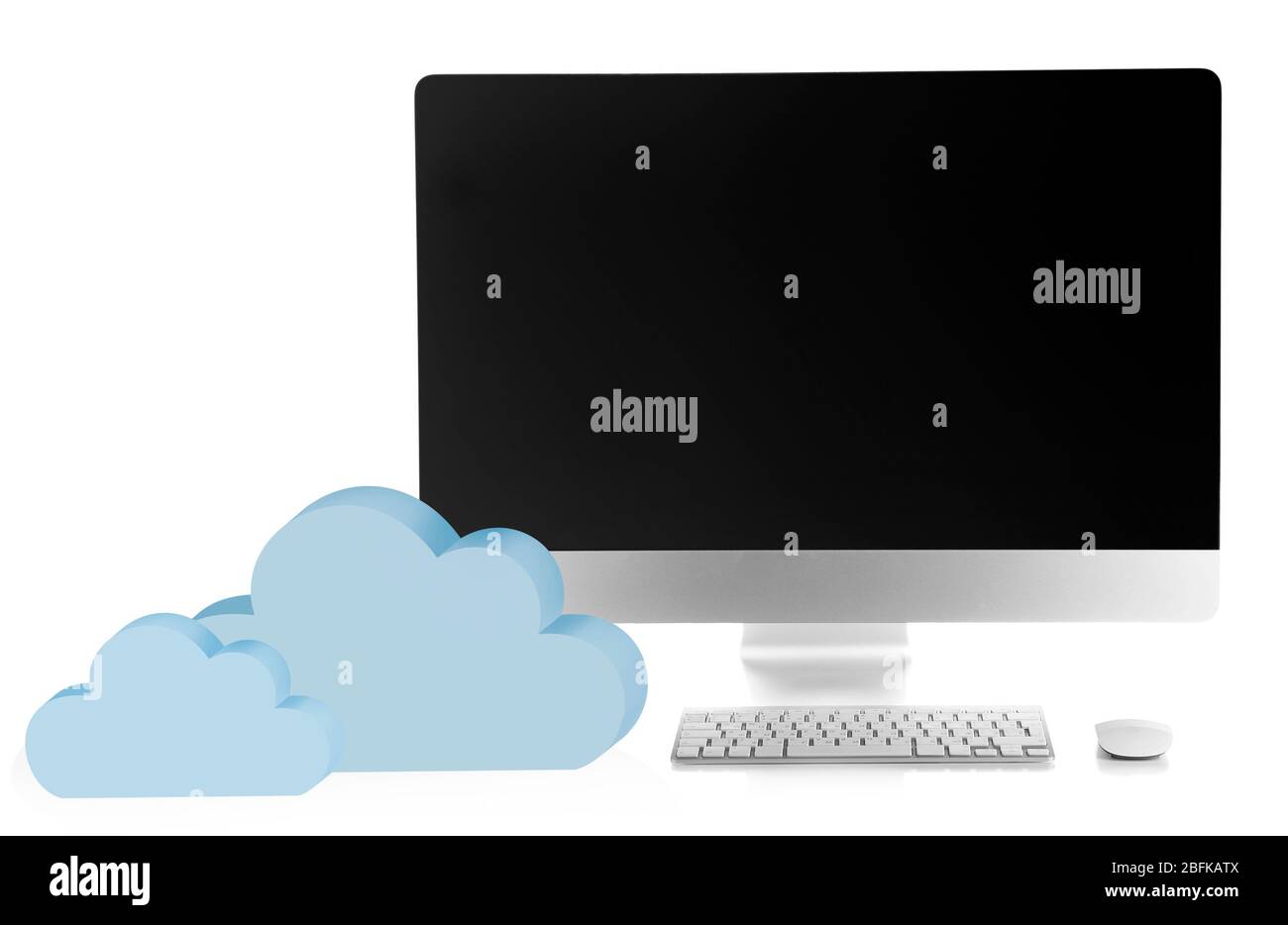 New modern PC with clouds. Cloud computing concept Stock Photo - Alamy