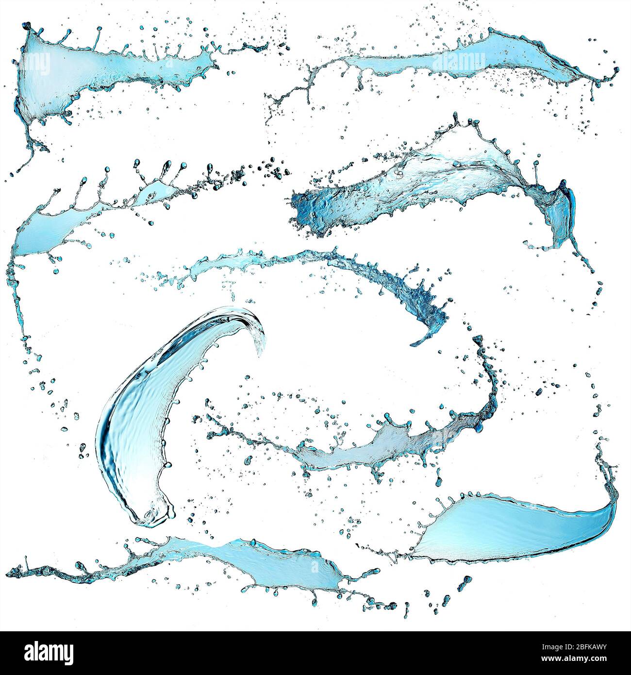 Water splashes isolated on white Stock Photo - Alamy