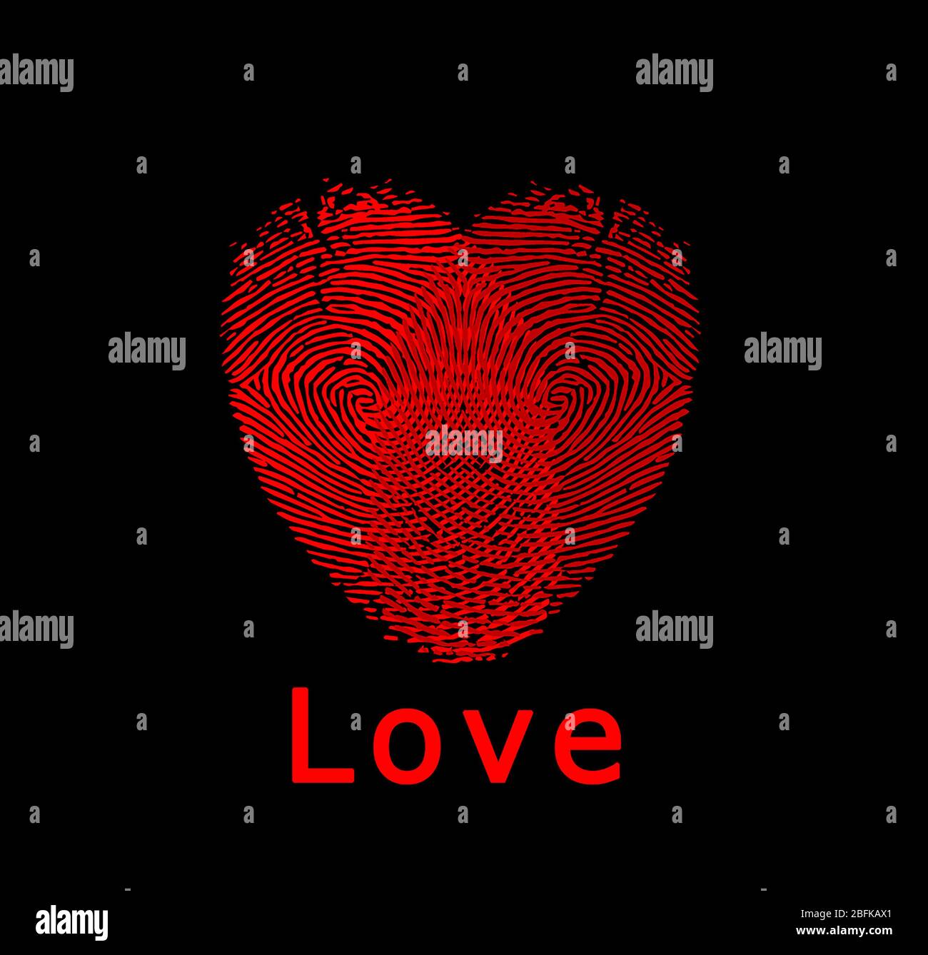 Red fingerprint heart hi-res stock photography and images - Alamy