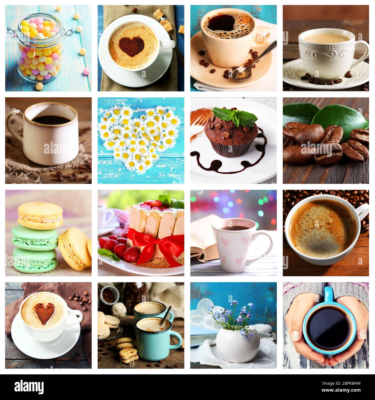 Collage of tasty food and drinks Stock Photo - Alamy
