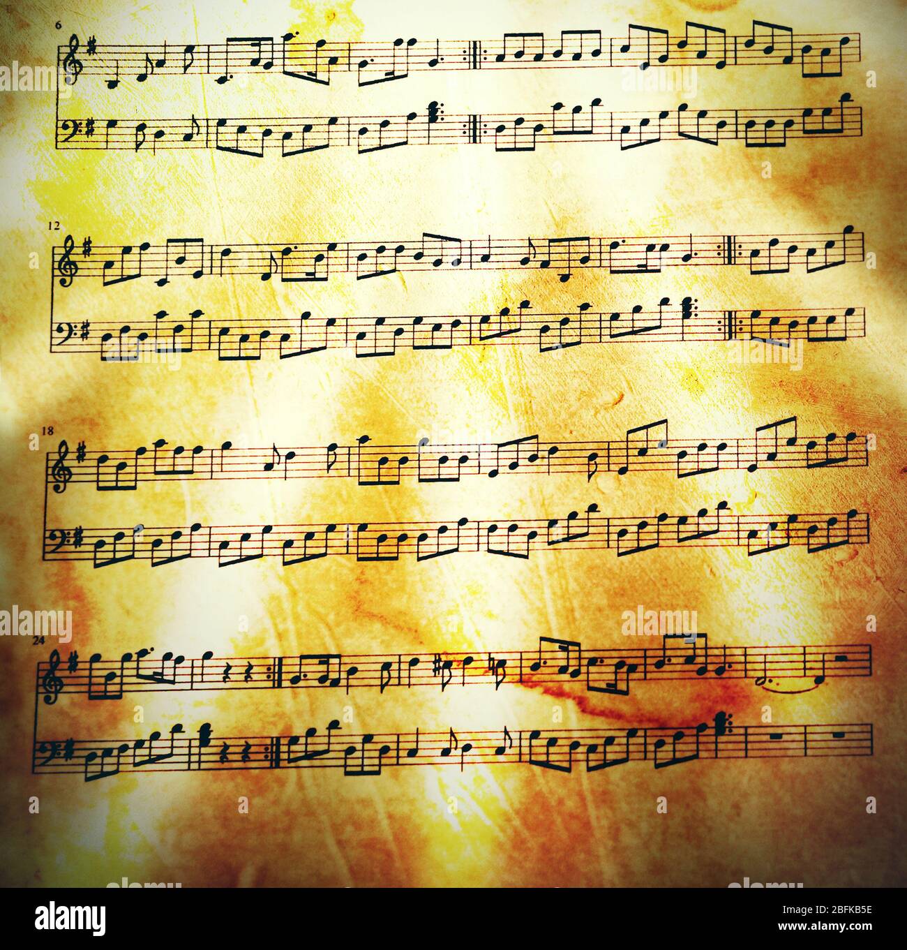 Old music sheet, closeup Stock Photo - Alamy