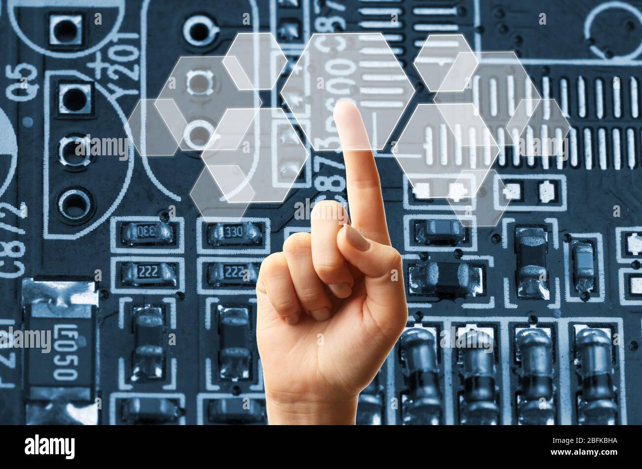 Future technology concept integrates electronics and bio-technologies ...