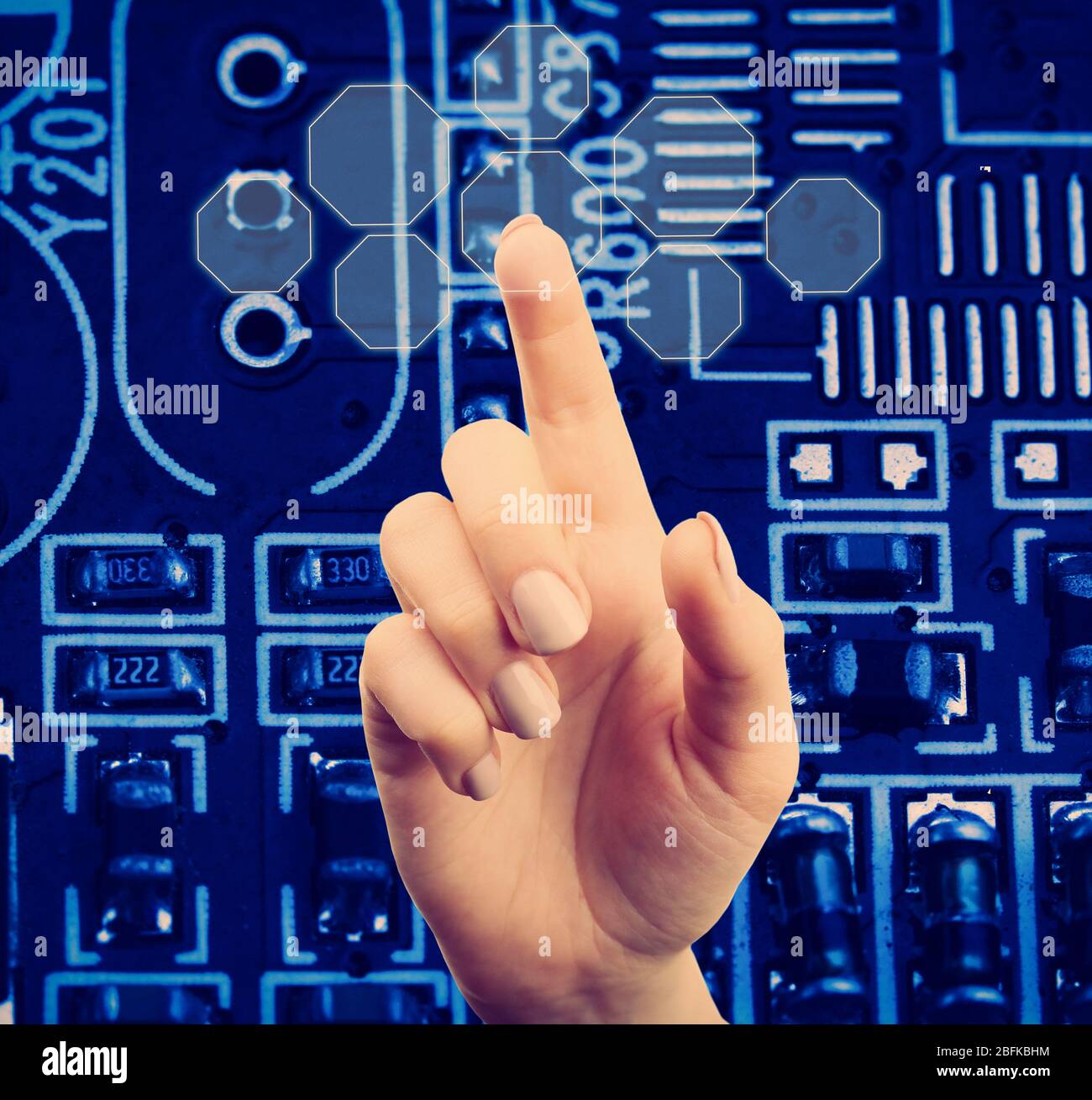 Future technology concept integrates electronics and bio-technologies ...