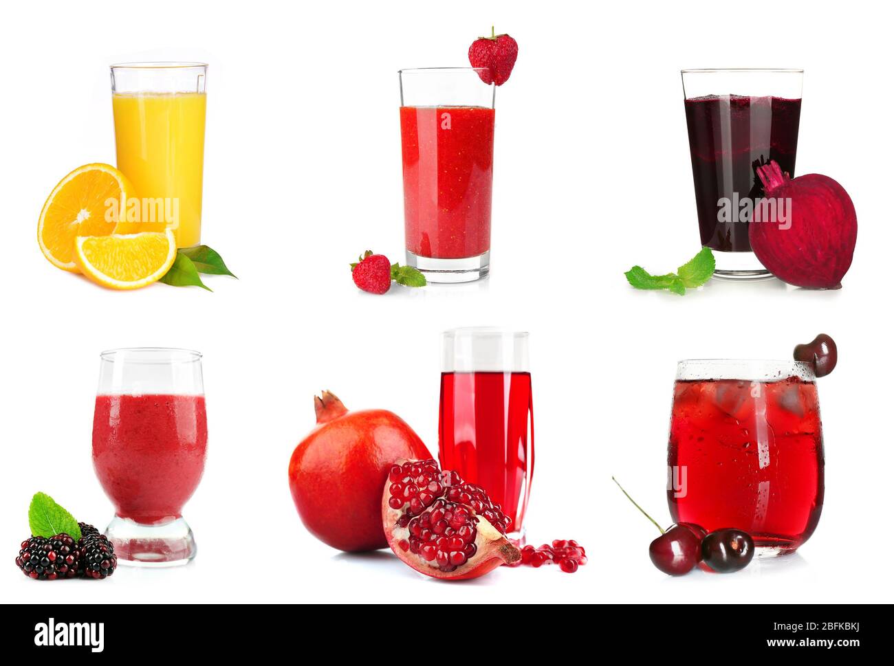 Different juices, isolated on white Stock Photo - Alamy