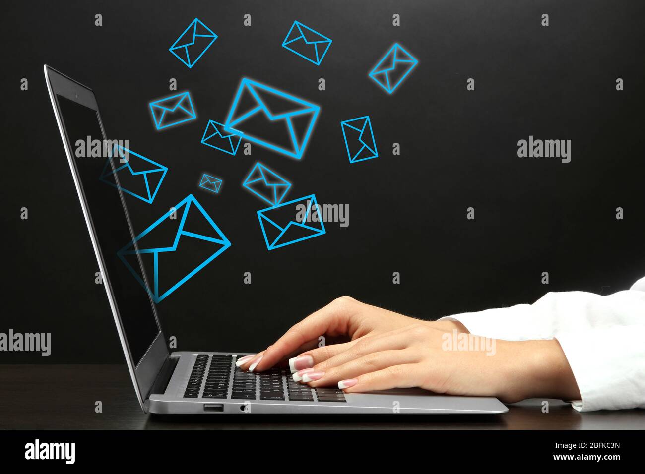 Sending an email computer close up hi-res stock photography and images ...