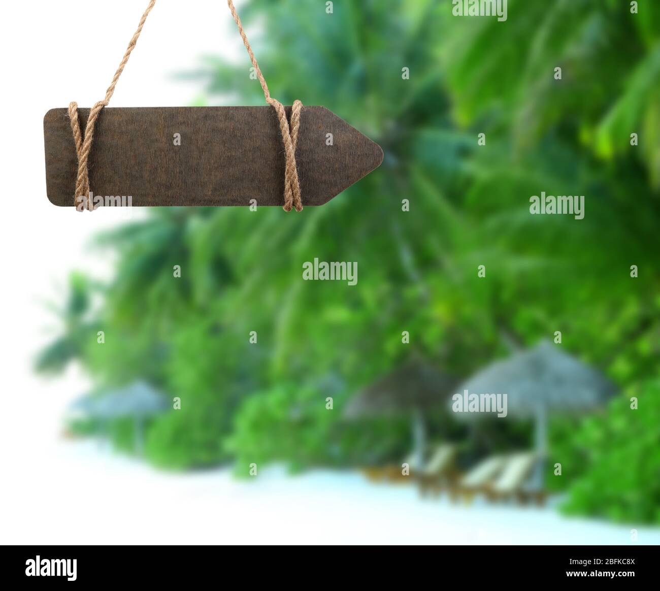 Wooden sign arrow on nature background Stock Photo - Alamy