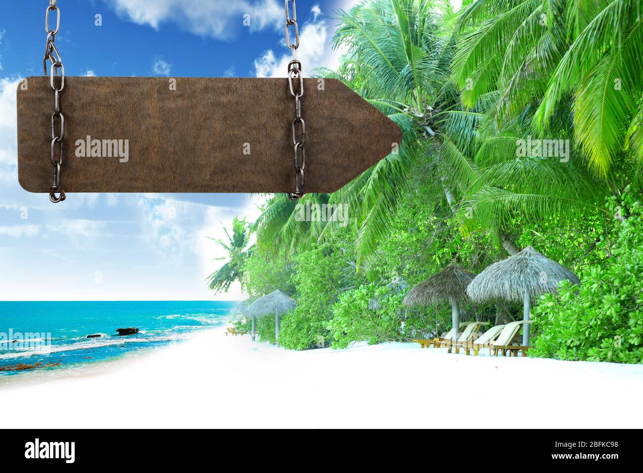 Wooden sign arrow on nature background Stock Photo - Alamy